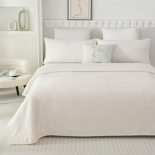 Mainstays Plush Blanket White DQ, Size: Twin - King - Walmart.ca