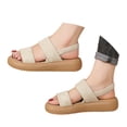 AUDeals Womens Flat Platform Sandals Arch Support Adjustable Double ...