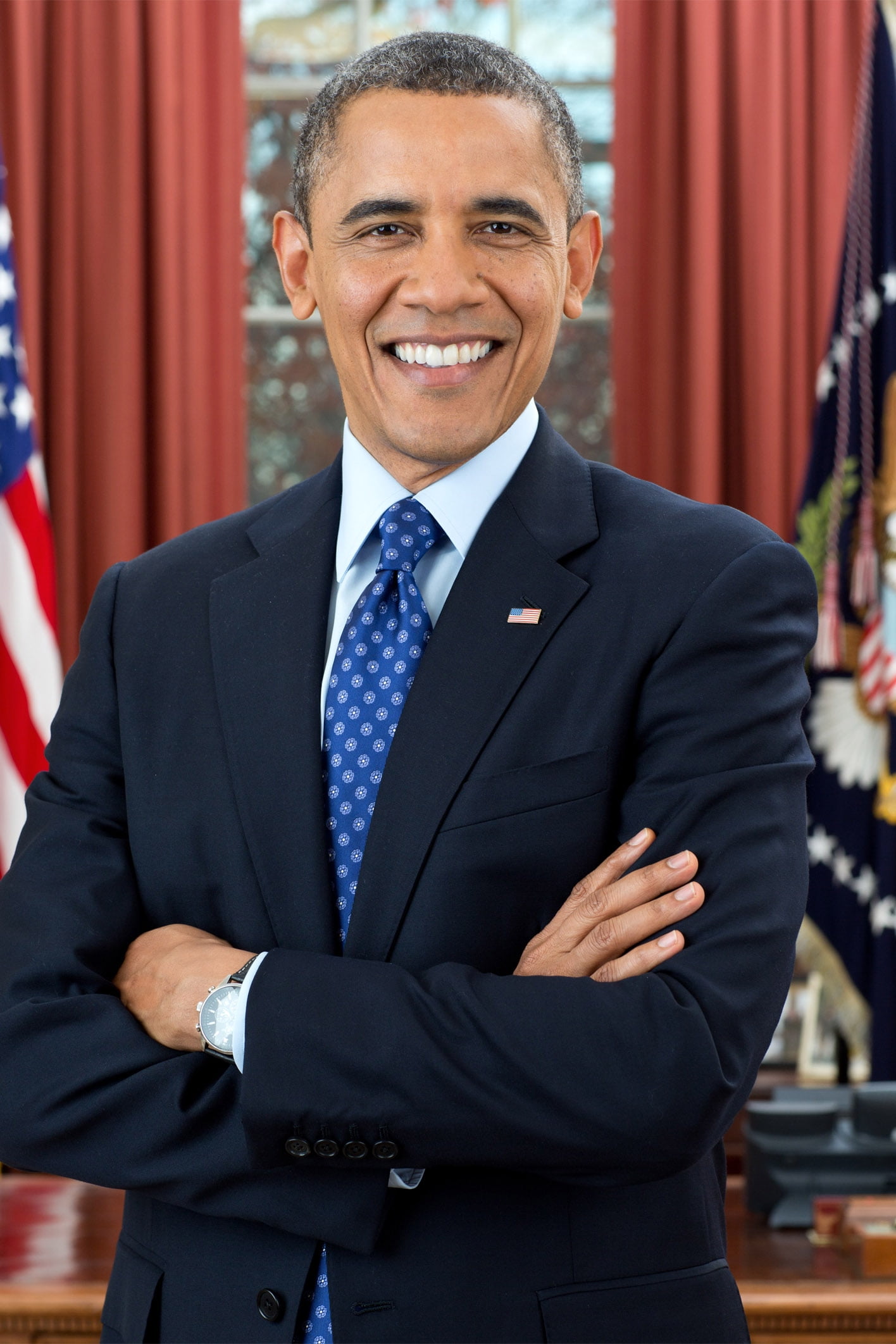 24x36 gallery poster, President Barack Obama, official portrait 2012 ...