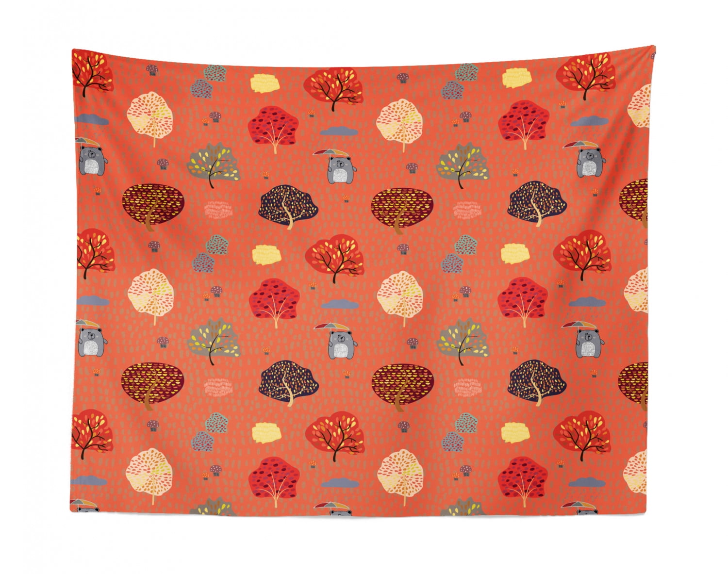 Cartoon Tapestry, Unicorns Shooting Stars Clouds Imagination Hearts ...