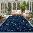 Blue Teal Leopard Area Rugs 2.7x5ft Rustic Boho Vintage Grain Aesthetic ...