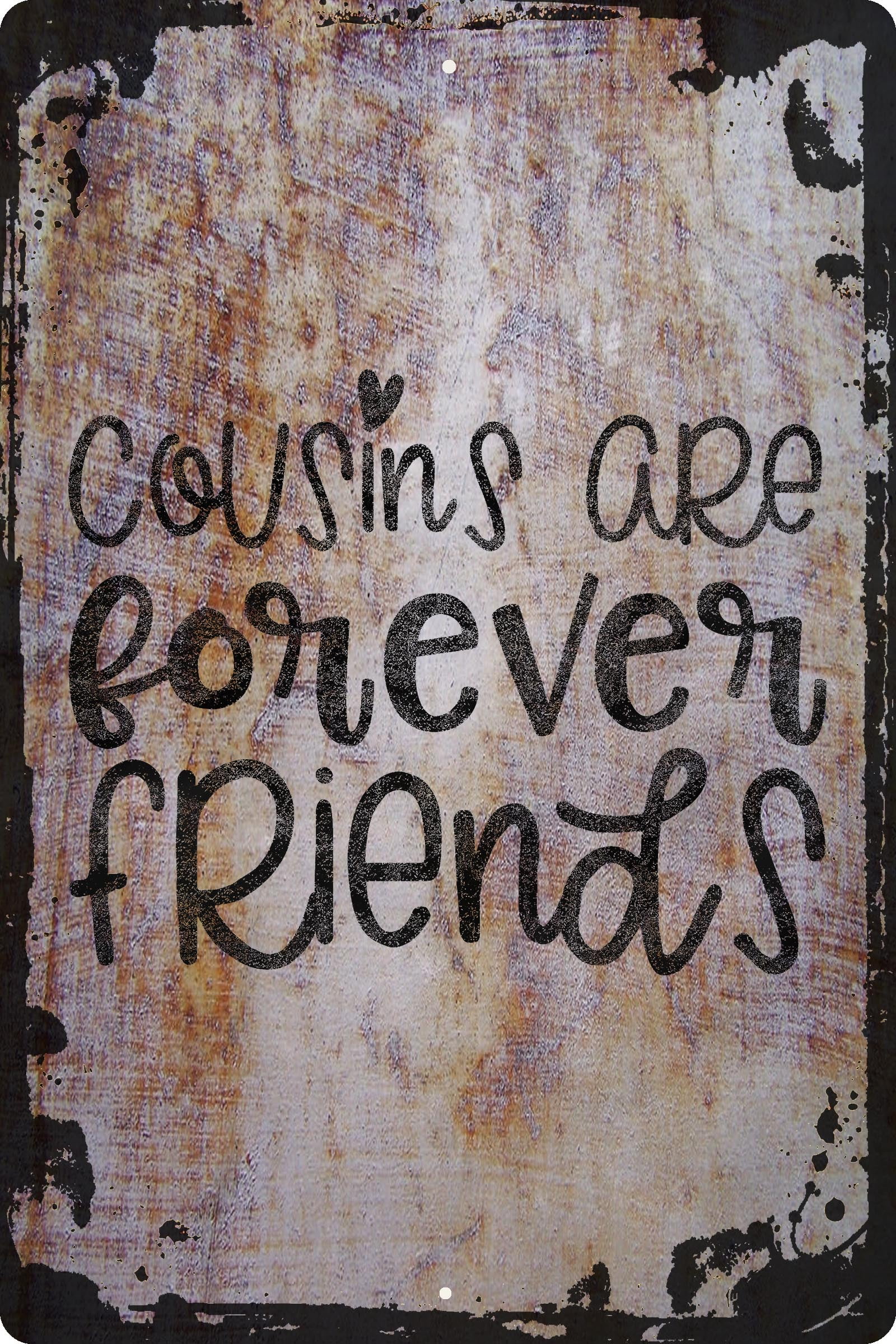 Wall Sign Cousins are forever friends family love heart cursive ...