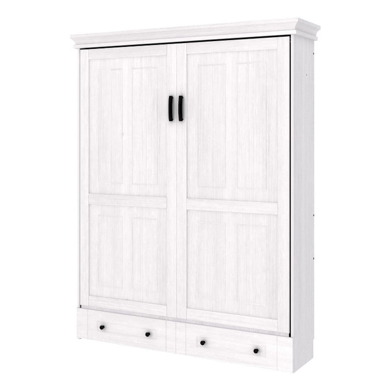 Roomandloft Windsor Queen Solid Wood Murphy Wall Bed In White