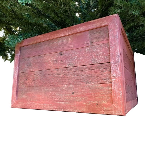 Reclaimed Wood Tree Collar or Box – Rustic Tree Skirt Replacement ...
