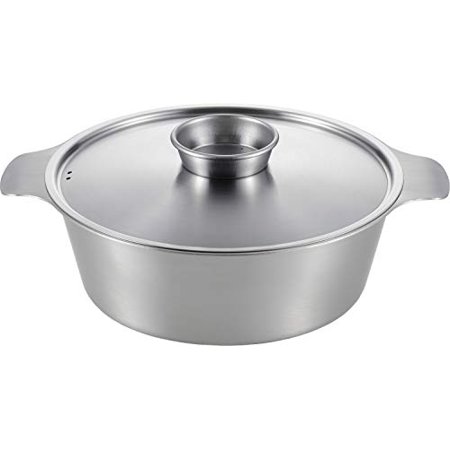 Yoshikawa Yosenabe Stainless Steel 22cm Shabu-Shabu Two-Handed Hot Pot ...