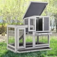 BestPet Rabbit Hutch Indoor and Outdoor Rabbit Cage 37 inch Wide Wooden ...
