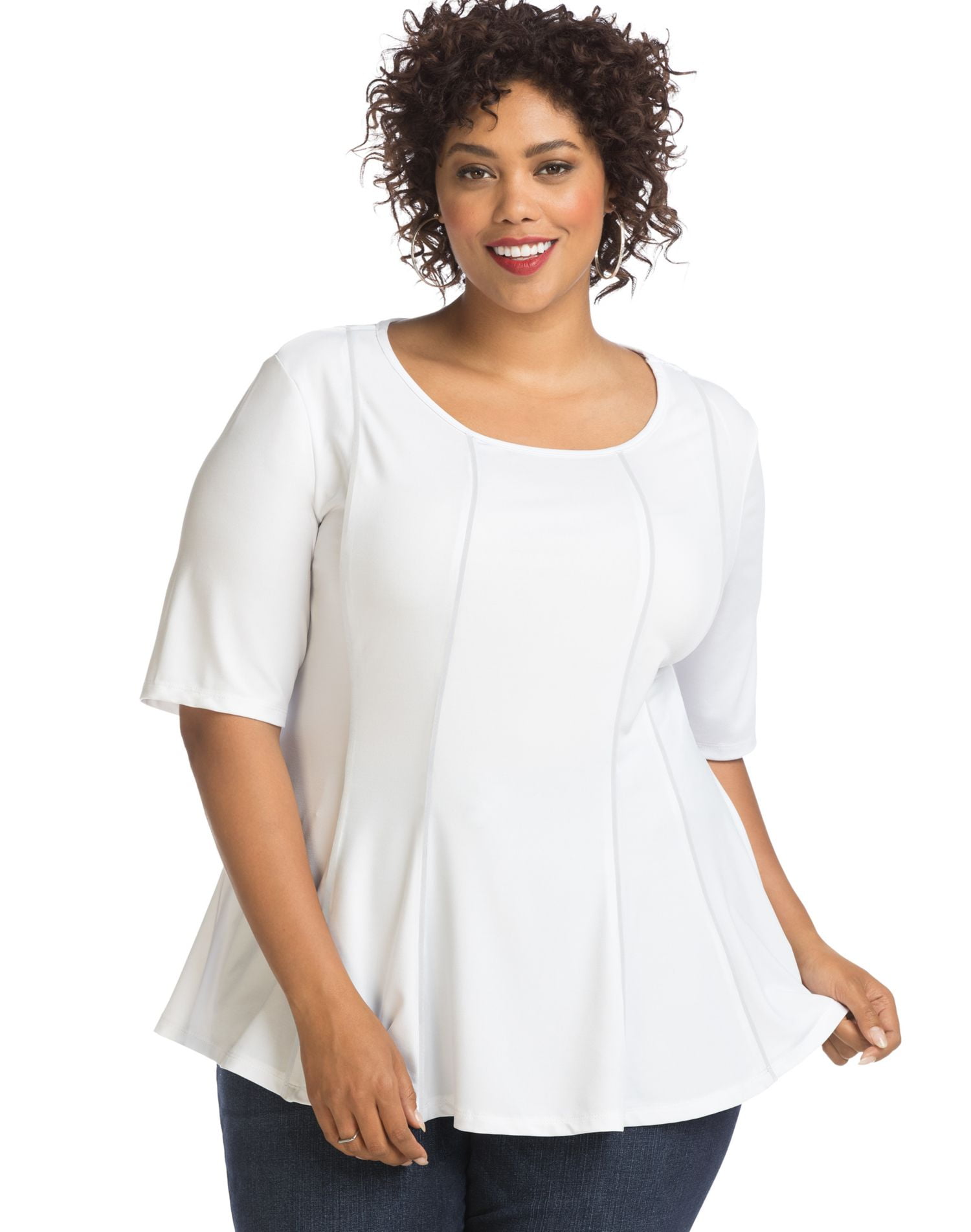 Just My Size Womens Peplum Top, 4X, White - Walmart.com