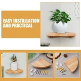 Worgeous 2pcs Wood Fan-Shaped Wall Mounted Corner Shelf Storage Rack ...