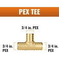 5-Pack 3/4" Pex Tee, No Lead Brass 3/4" Inch Pex T Fittings - Walmart.com