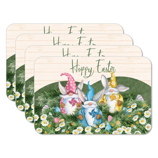 CounterArt "Hoppy Easter Bunnies" 4 Pack Flexible Plastic Tabletop ...