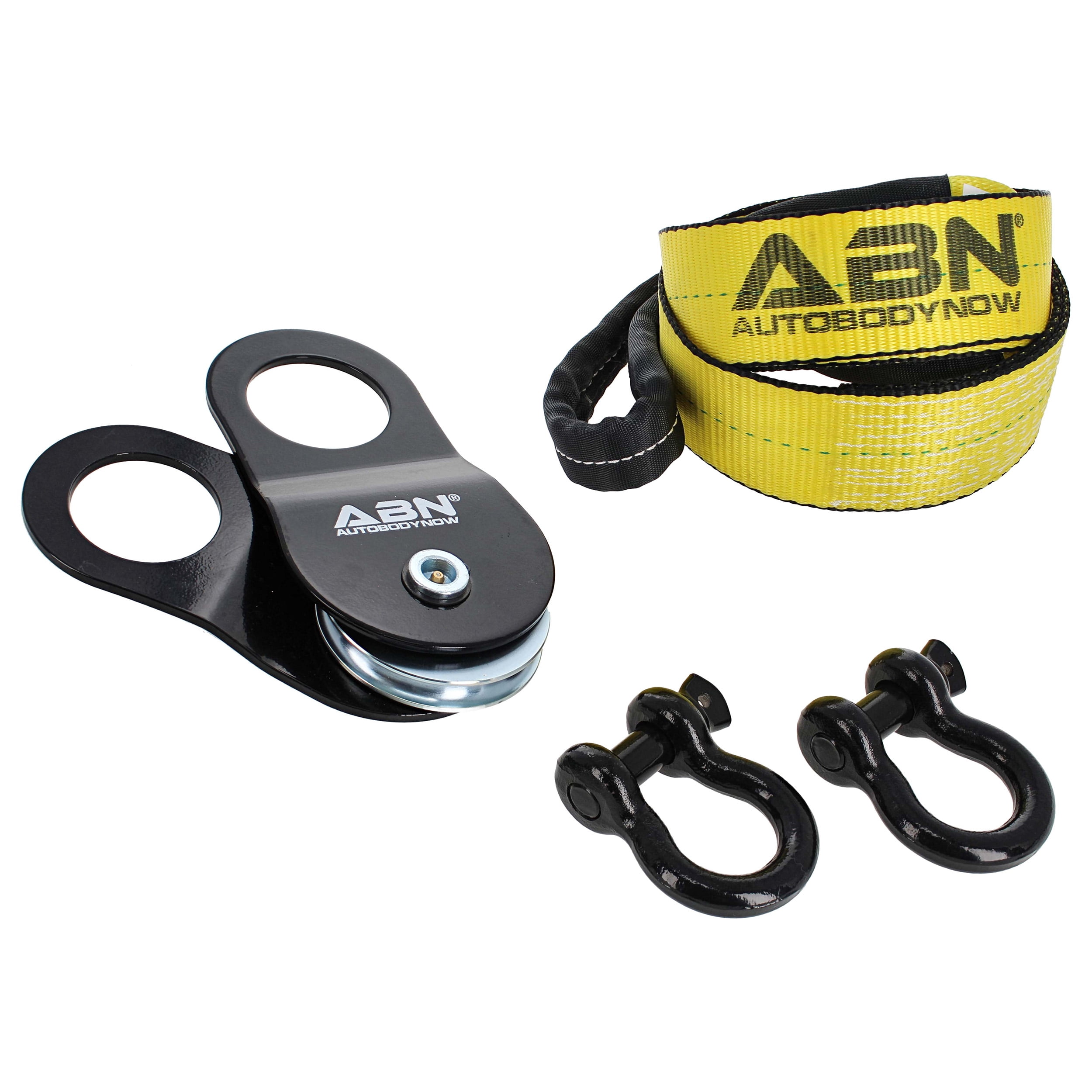 ABN Offroad Recovery Kit - 10-Ton 8ft Tow Strap Winch D Rings and ...