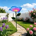 Cadancy Metal Flower Garden Stake Yard Art Outdoor Decor Bird Feeder ...