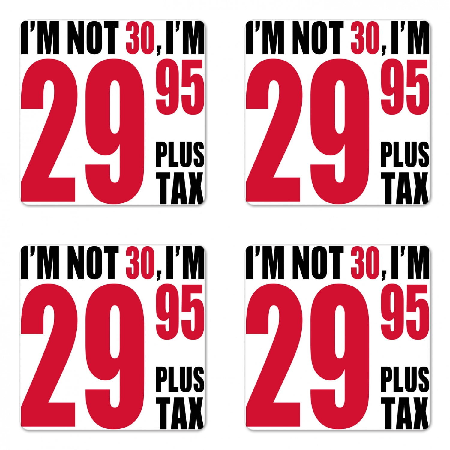 30th Birthday Coaster Set of 4, Forever Young Themed Funny and Humorous ...