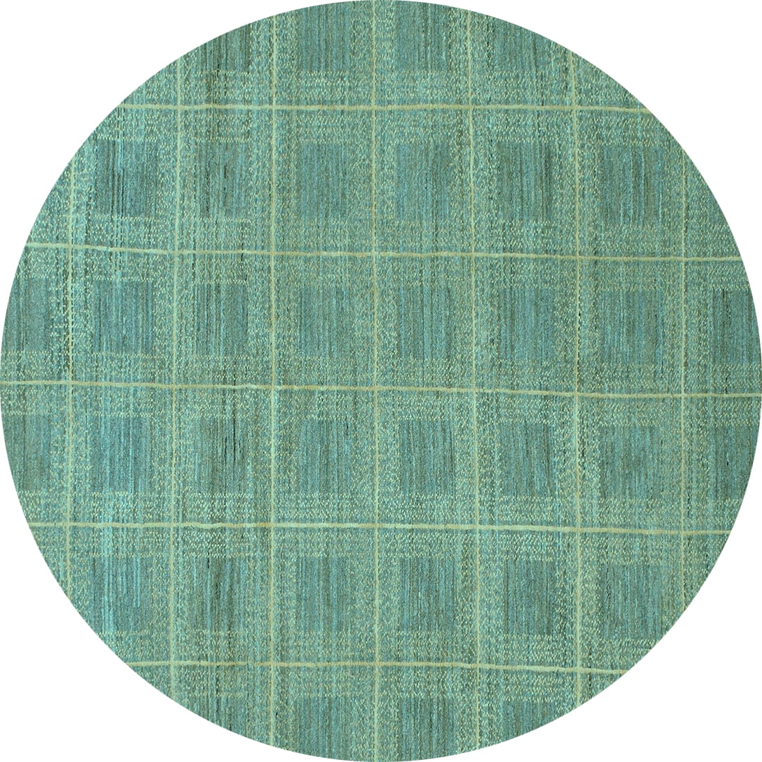 Ahgly Company Indoor Round Checkered Light Blue Modern Area Rugs, 8 ...