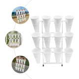 White / Black Flower Display Stand with 12pcs Bucket,4 Wheels Plant ...