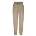 Womens Cotton Linen Capris Pants Lounge Pants Athletics Casual Solid