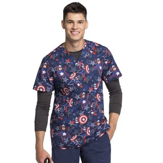 Tropi Men's Scrub Top Uniforms for Men (Red, Small) - Walmart.com