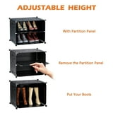 "BIGLUFU 8-Tier Shoe Rack Organizer, Black Plastic Shoe Storage Cabinet ...