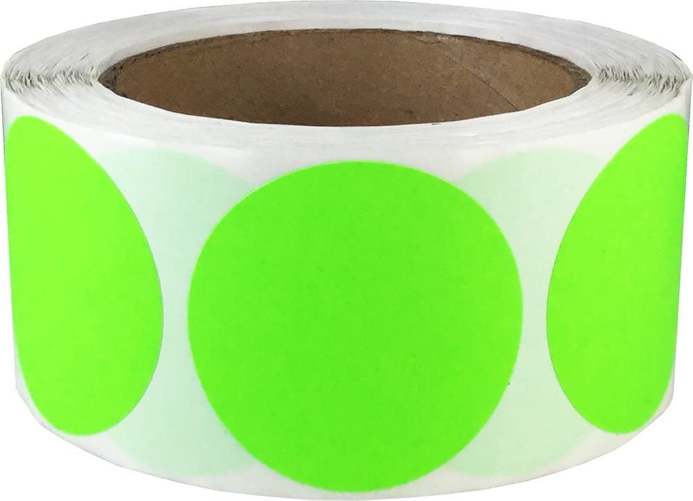Fluorescent Green Color Coding Labels for Organizing Inventory 2 Inch ...