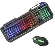 onn. 4-PC Gaming Starter Kit with LED Keyboard, Programmable Mouse ...