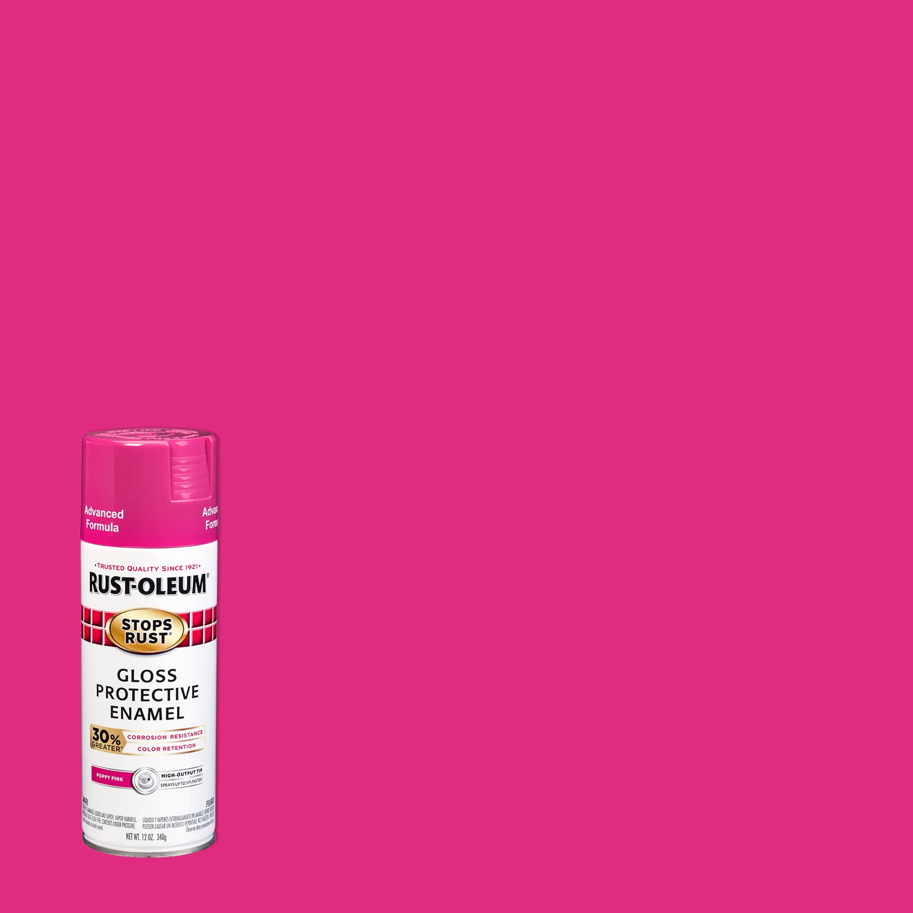 Poppy Pink, Rust-Oleum Stops Rust Advanced Gloss Spray Paint, 12 oz ...
