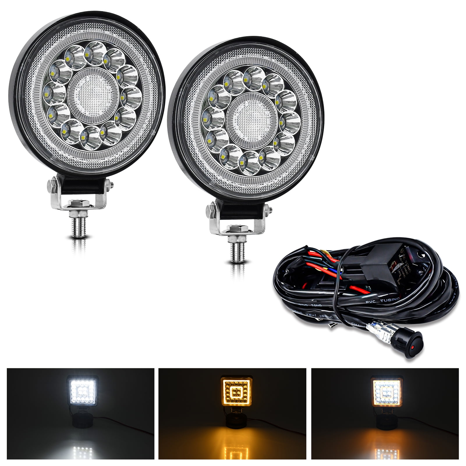 Barra de luces LED, 2 luces de trabajo LED de 4 pulgadas y 160 W ...