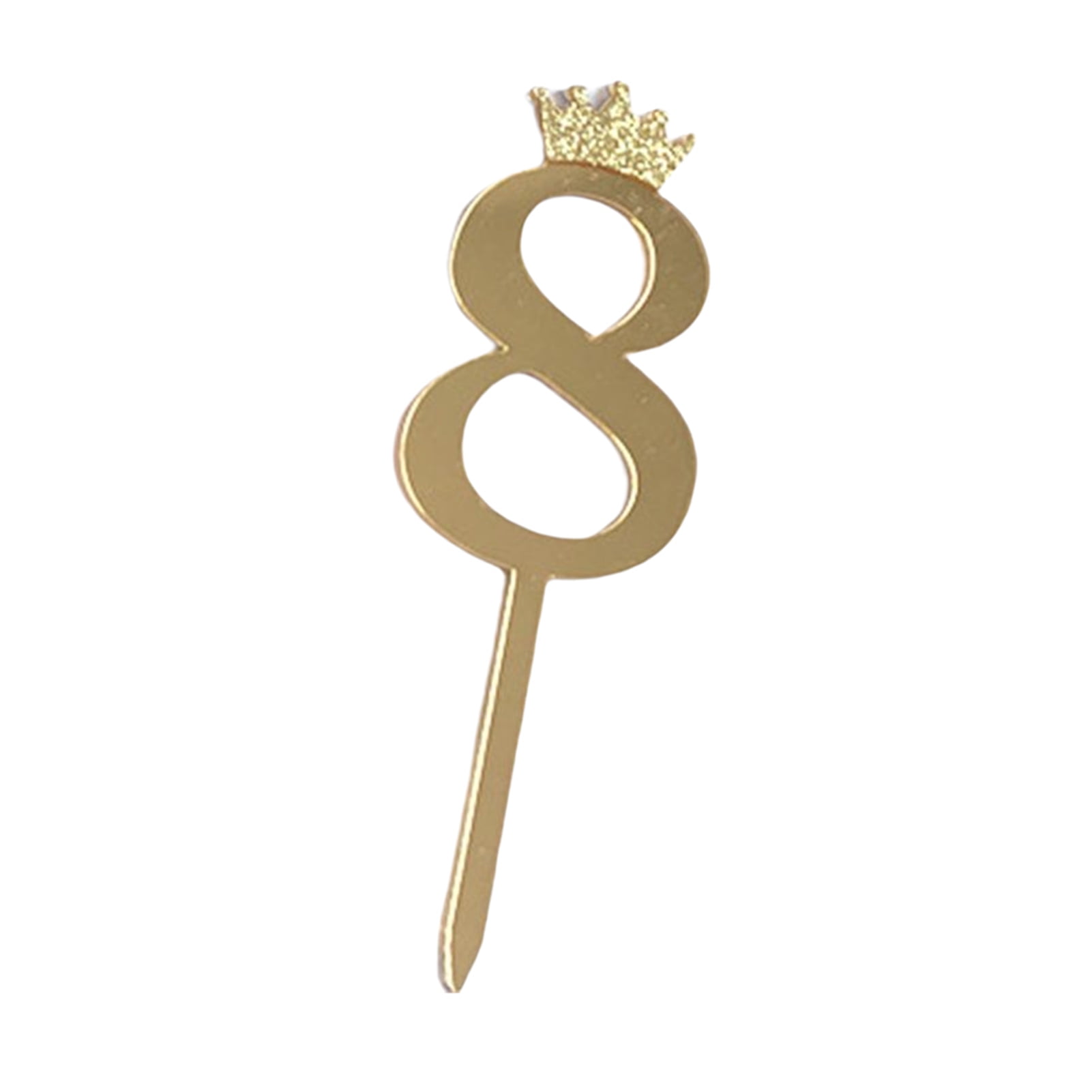 UDIYO Cake Numeral Topper Crown Style Dazzling Acrylic Number Cake ...