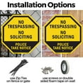 No Trespassing No Soliciting Police Take Notice 6 inch X 6 inch Octagon ...