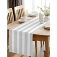 Burlap Table Runner 36 Inches Long, Gray White Stripe Line Non-Slip ...