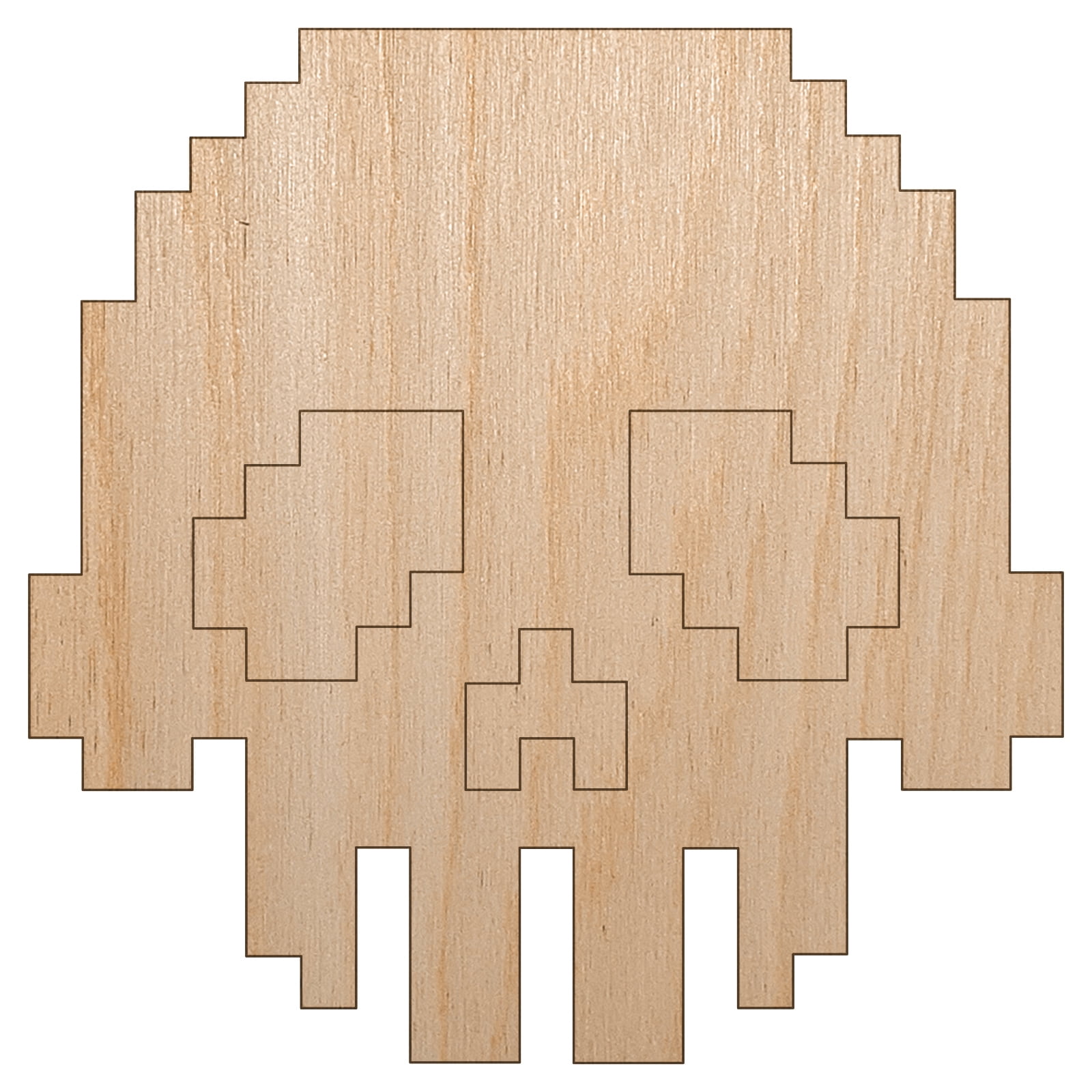 Pixel Digital Skull Wood Shape Unfinished Piece Cutout Craft DIY ...