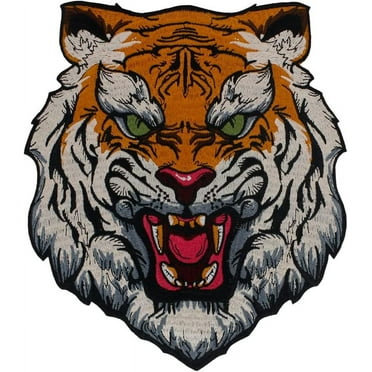 Embroidery Large Roaring Tiger Patches Flowers Backpack patches Motif ...