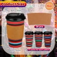 90 pieces/30 sets of Mexican striped party paper coffee cups, 16-ounce ...