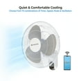 Comfort Zone, Oscillating Wall Mount Fan, LC16WS, 16 in., 3-Speed WiFi ...