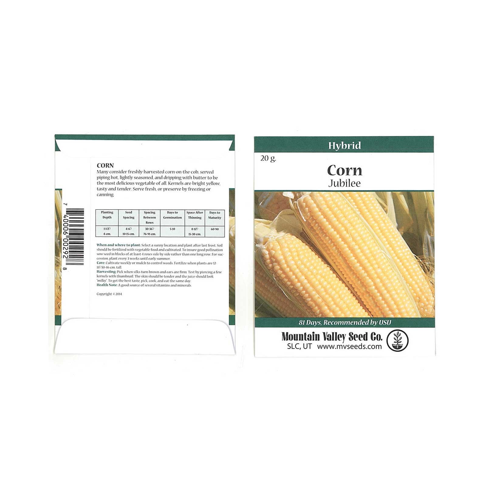 Jubilee Hybrid Corn Garden Seeds - 20 Gram Packet. - Non-GMO Vegetable ...