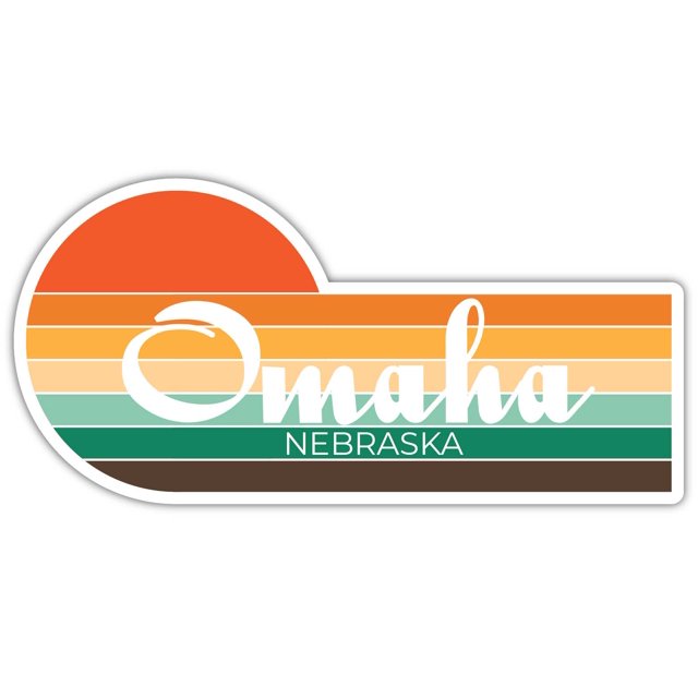 Omaha Nebraska 2 x 1.25 Inch Sticker Retro Vintage Sunset City 70s ...