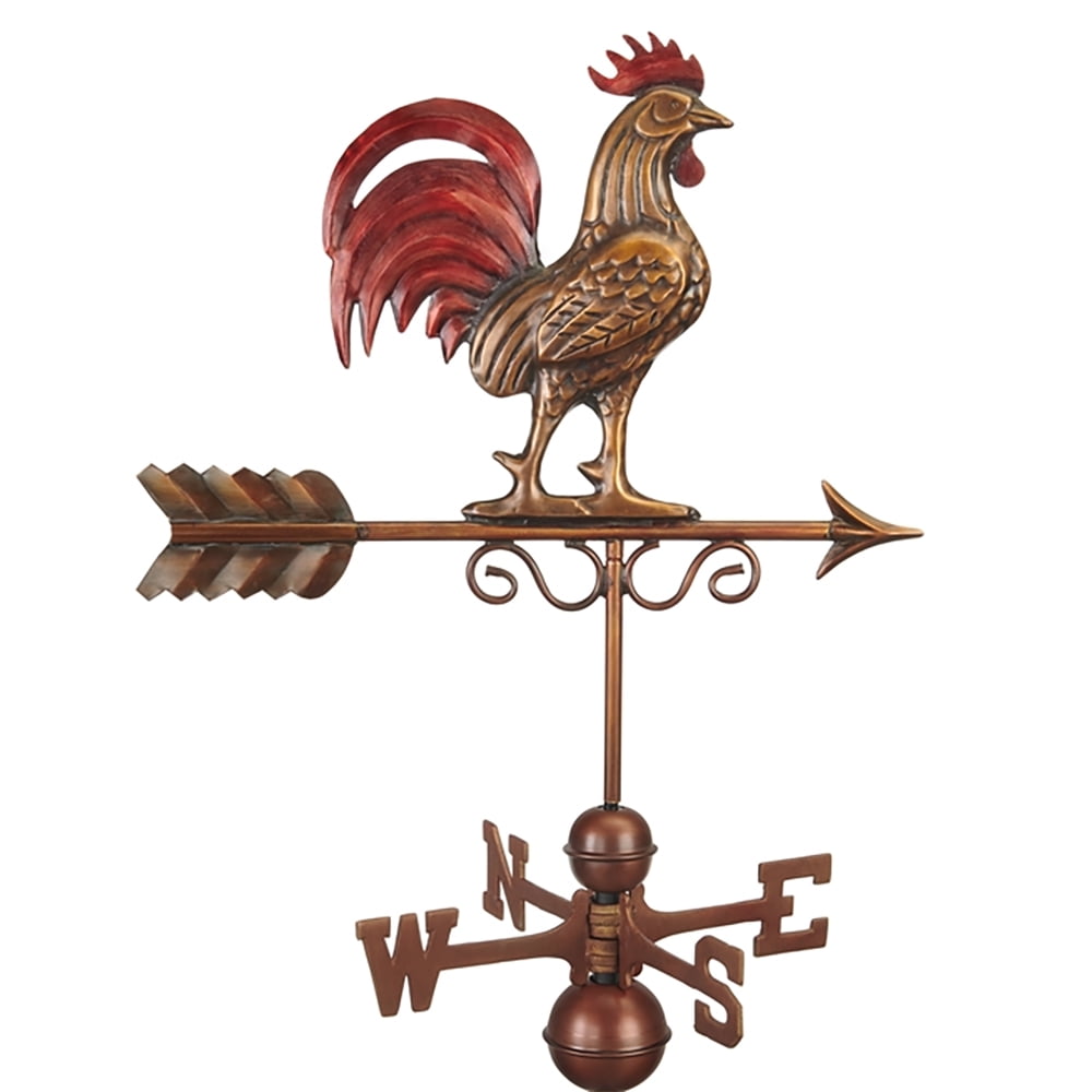Rooster Lightning Rod Arrow Weathervane Farm Building Roof Top Cupolo ...