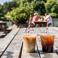 8 oz Clear Plastic Disposable Cups with Flat Lids, Cold Drink ...
