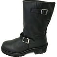 "Men's 12"" Genuine Leather Engineer Boots, Motorcycle Biker, Slip ...