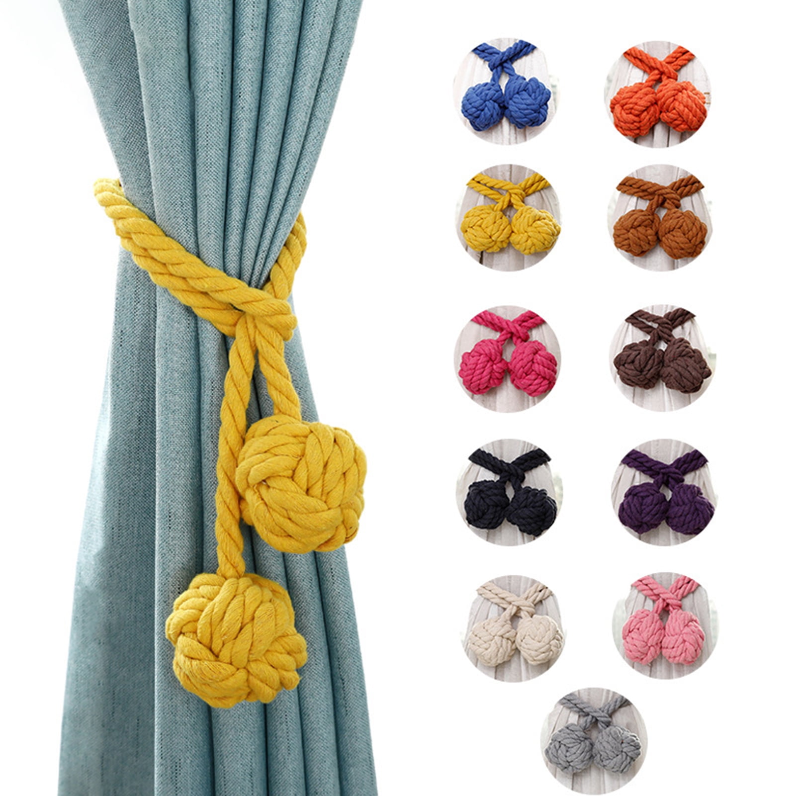 SPRING PARK 2Pcs Curtain Tie Backs Ropes Drapes Holdbacks Outside Porch ...