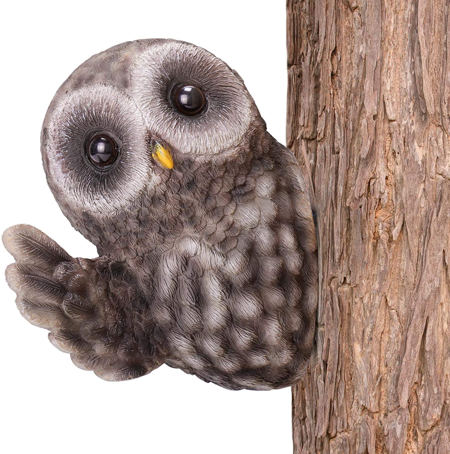 Garden Decor Tree Hugger Outdoor, Owl Yard Sculptures Statues, Tree ...