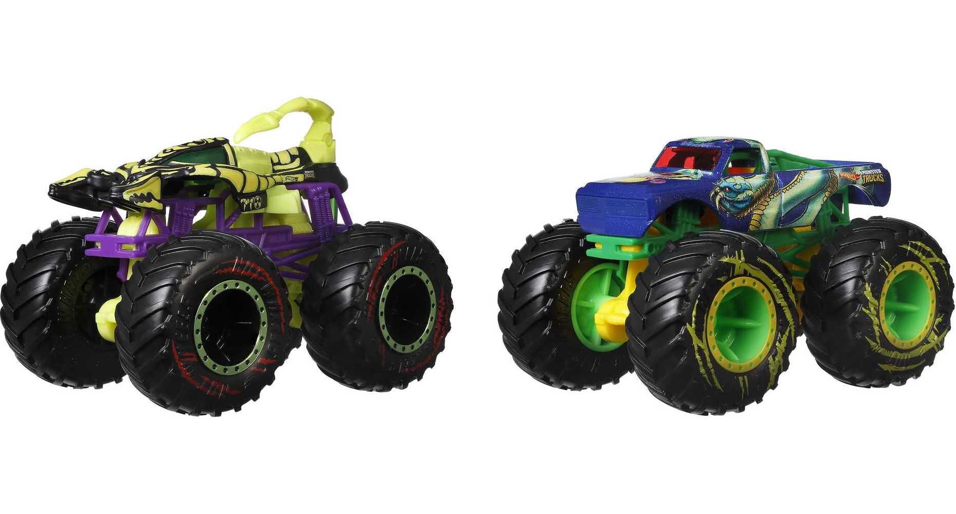 Hot Wheels Monster Trucks Roarin’ Rumble 2-Packs Of 1:64 Scale Toy ...