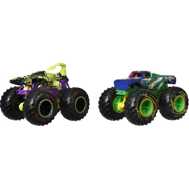 Hot Wheels Monster Trucks Roarin’ Rumble 2-Packs Of 1:64 Scale Toy ...