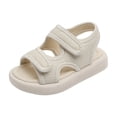 Asxite Toddler Sandals Kids Summer Solid Color Open Toe Learning Walk ...