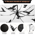 Black Bird Pattern Umbrella Folding Sun Umbrella Travel Auto Open Close ...