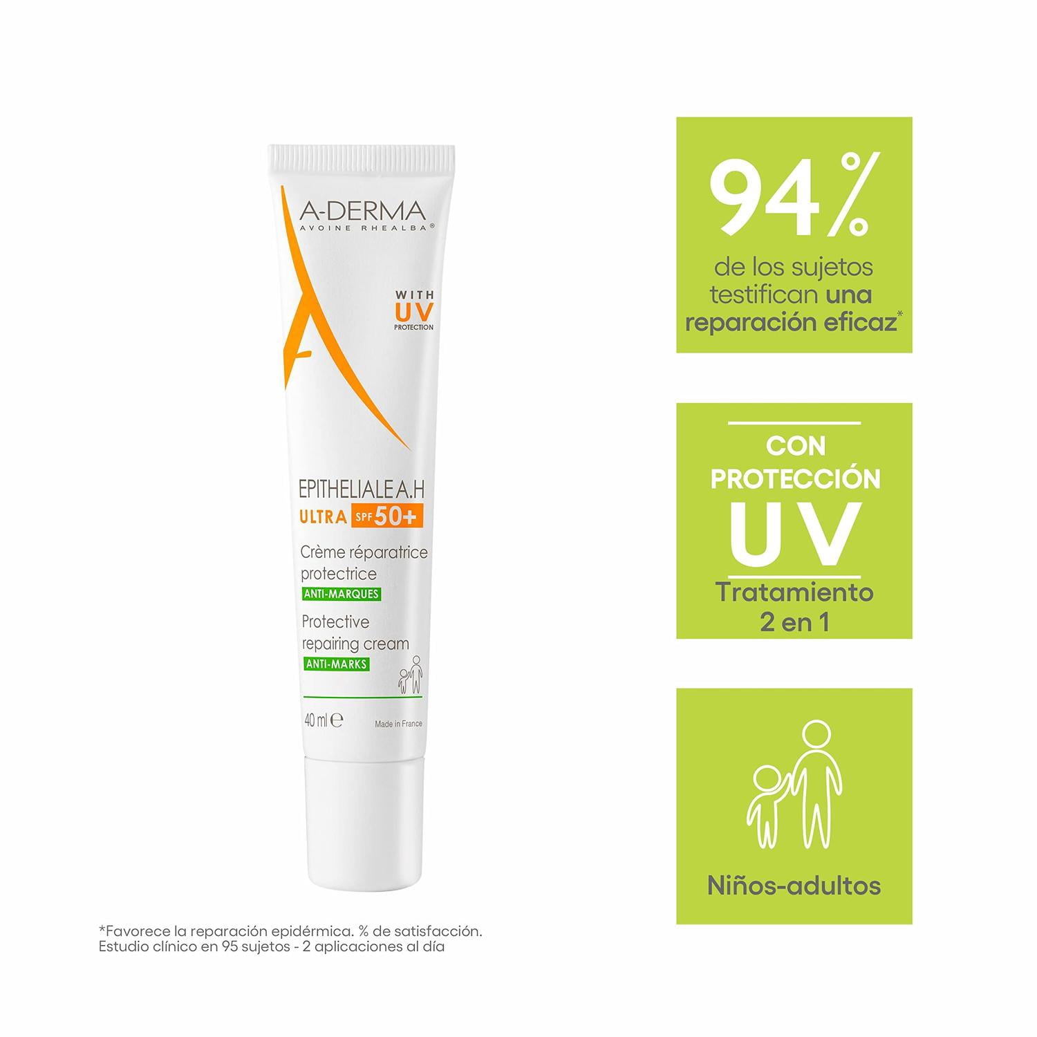 Crema Reparadora A-Derma Epitheliale A.H Ultra SPF50+ 40ml - Protección ...