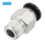 Uxcell 2 Pcs 1/4 Inch OD Tube to 1/8 Inch NPT Male Thread Push to ...