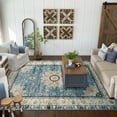 Wonnitar 8'x10' Oriental Floral Medallion Area Rug - 8x10 Blue Bedroom ...
