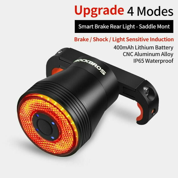 ROCKBROS Bike Rear Light Tail Light Smart Brake Sensor Tail Light Lamp ...