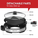 Elite Gourmet 12” Deluxe Indoor Grill with Tempered Glass Lid ...