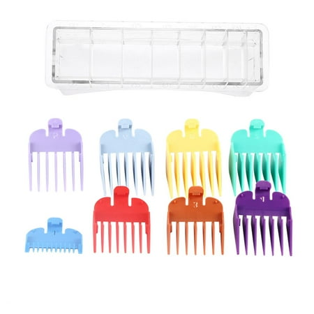 8 Sizes Colored Limit Comb Hair Clipper Haircut Guide Attachment Size ...
